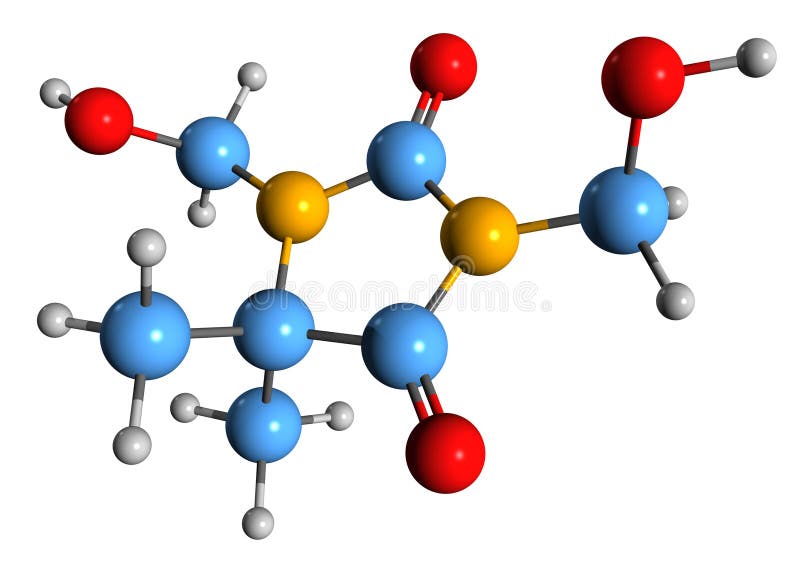 3D Image of DMDMH Hydantoin Skeletal Formula Stock Illustration ...