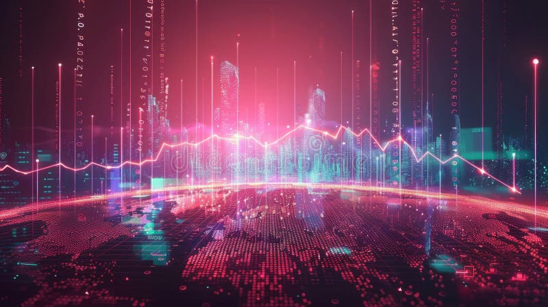 3D Image of the Earth& X27;s Surface with Global Business Network ...