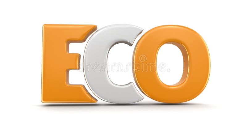 3d image of Eco text stock illustration. Illustration of ecology - 92793736