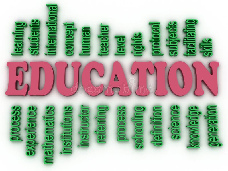 3d Image Education Concept Word Cloud Background Stock Illustration ...