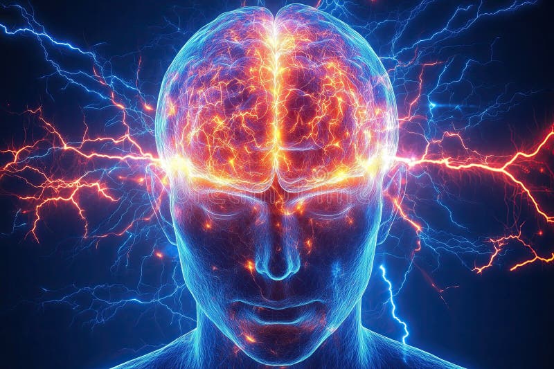 3d Image of Electrical Activity of the Human Brain. Human Brain Digital ...