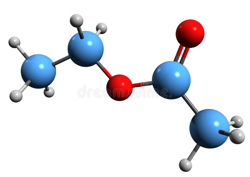 Ethyl Acetate Molecule 3d, Molecular Structure, Ball and Stick Model ...