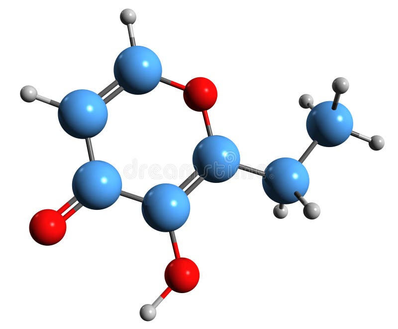 3D Image of Ethyl Maltol Skeletal Formula Stock Illustration ...