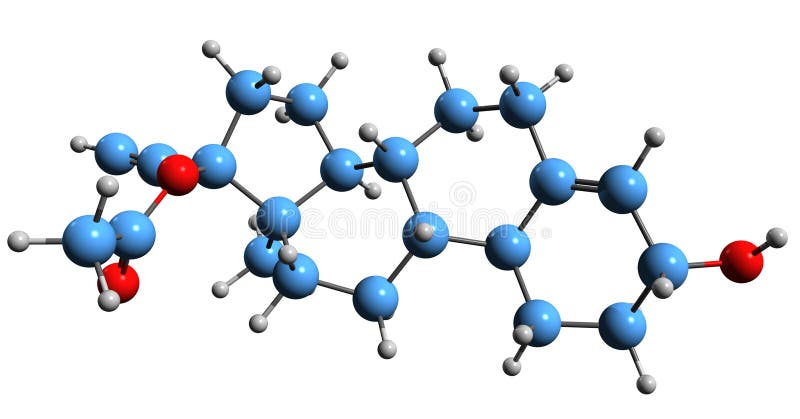 3D Image of Etynodiol Skeletal Formula Stock Illustration ...