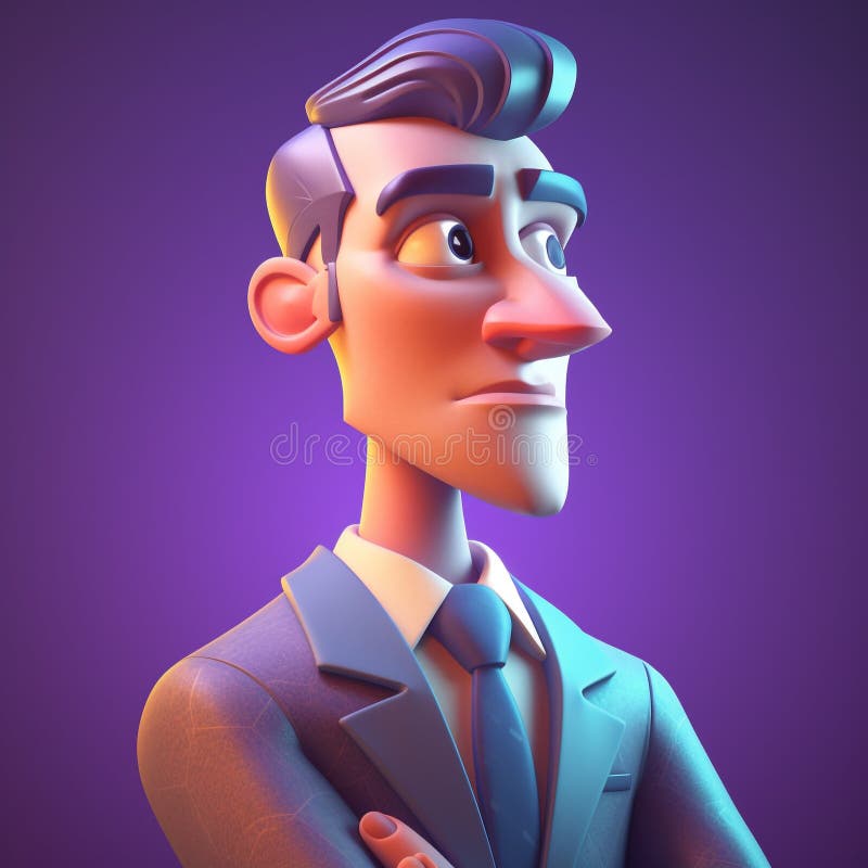 3d Character of Business Man Thinking Stock Illustration - Illustration ...