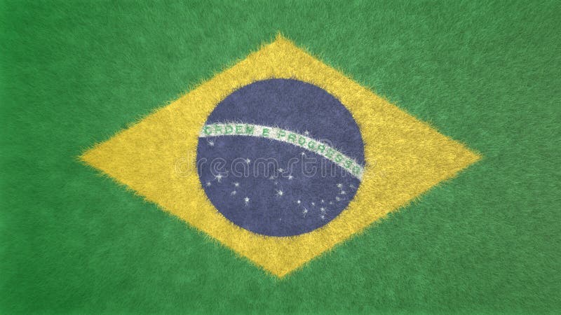 3D Image of the Flag of Brazil. Stock Illustration - Illustration of ...