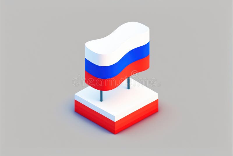 3d Image of the Flag of Russia Forming a Cube with Volume, Isolated. Ai ...