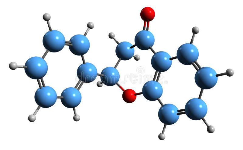 3D Image of Flavanone Skeletal Formula Stock Illustration ...