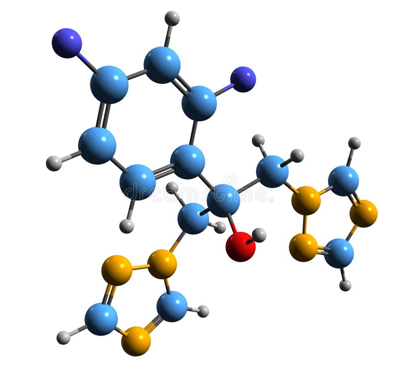3D Image of Fluconazole Skeletal Formula Stock Illustration ...