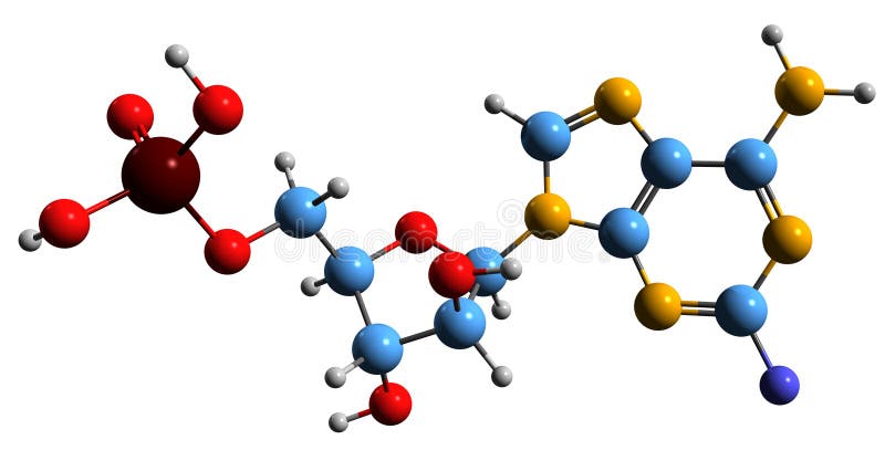3D Image of Fludarabine Skeletal Formula Stock Illustration ...