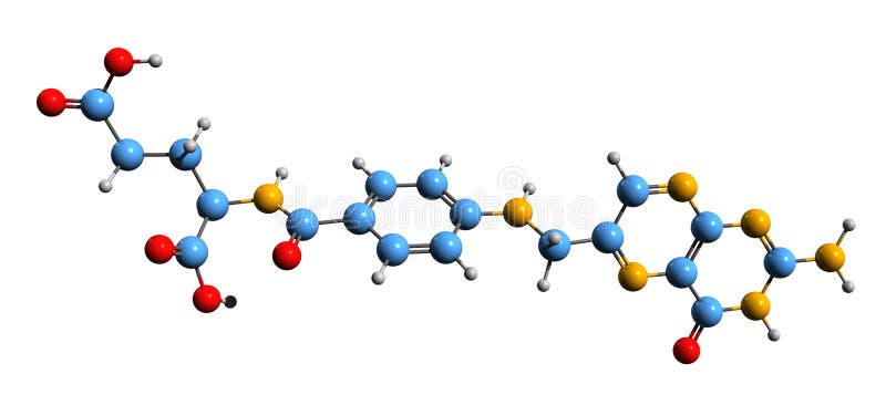 3D Image of Folate Skeletal Formula Stock Illustration - Illustration ...
