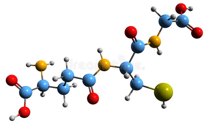 3D Image of Glutathione Skeletal Formula Stock Illustration ...