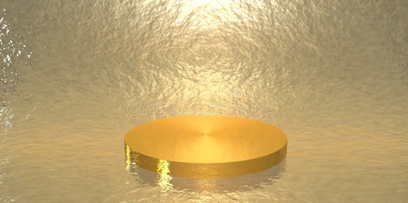 3D Image, Gold Podium Background for Product Demonstration. Mockup ...