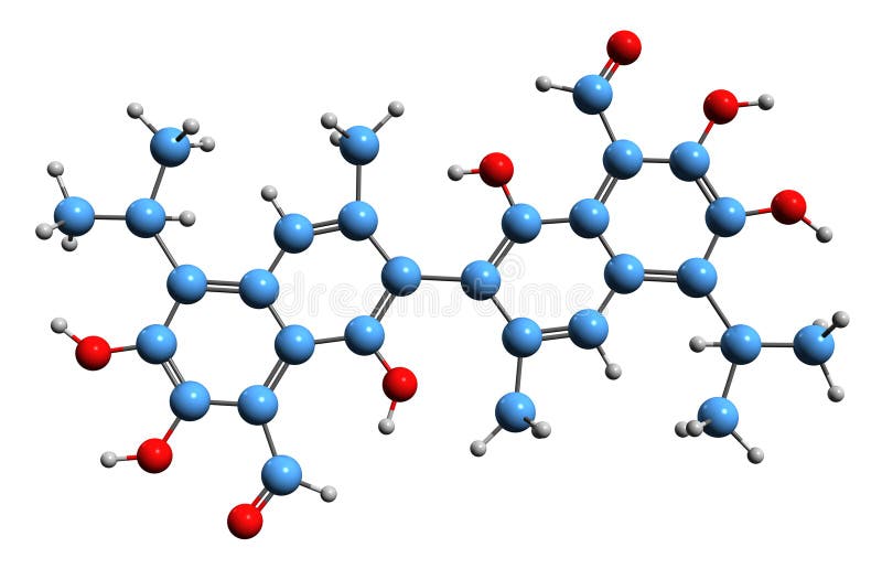 3D Image of Gossypol Skeletal Formula Stock Illustration - Illustration ...