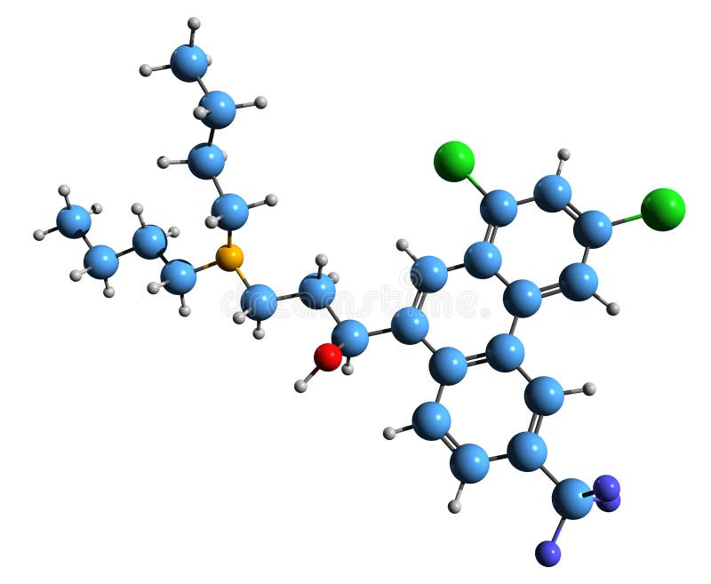 3D Image of Halofantrine Skeletal Formula Stock Illustration ...