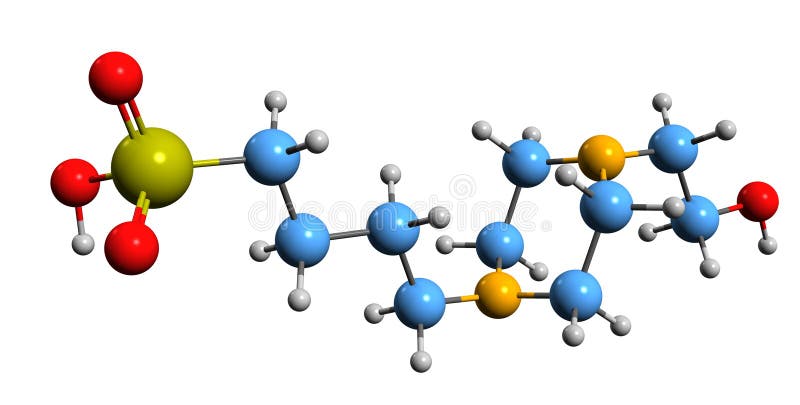 3D Image of HEPBS Skeletal Formula Stock Illustration - Illustration of ...