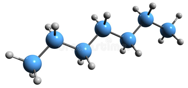 3D Image of Heptane Skeletal Formula Stock Illustration - Illustration ...