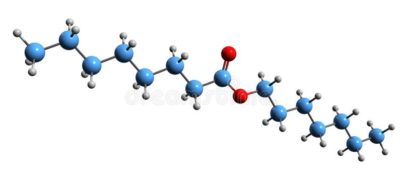 3D Image of Heptyl Octanoate Skeletal Formula Stock Illustration ...