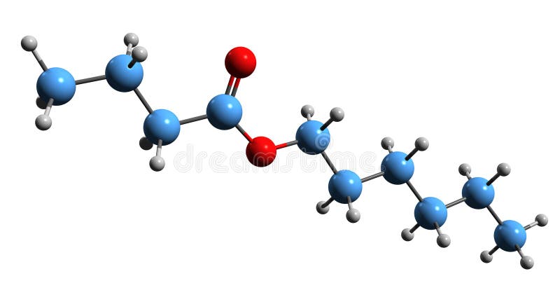 3D Image of Hexyl Butyrate Skeletal Formula Stock Illustration ...