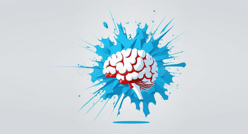 2D Image of the Human Brain on a Pastel Background. Ai Stock Photo ...