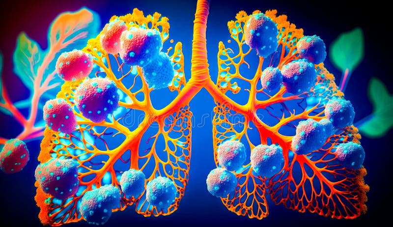 3d Image of Human Lungs with the Lungs Highlighted in Bright Colors ...