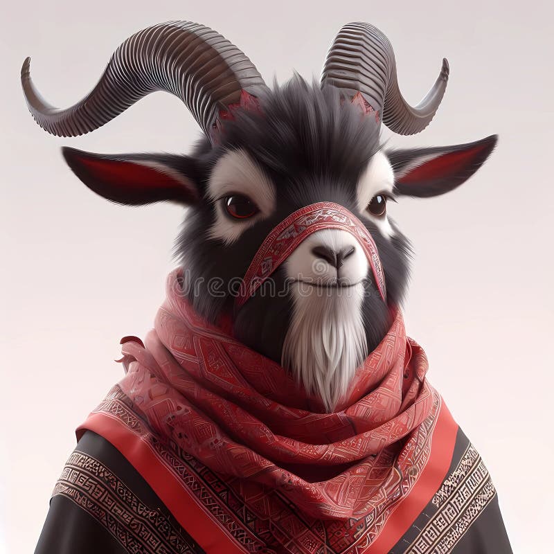 3D Image of Humanoid Goat Warrior, Animal Warrior Illustration Stock ...