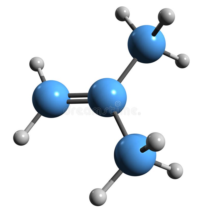 3D Image of Isobutylene Skeletal Formula Stock Illustration ...