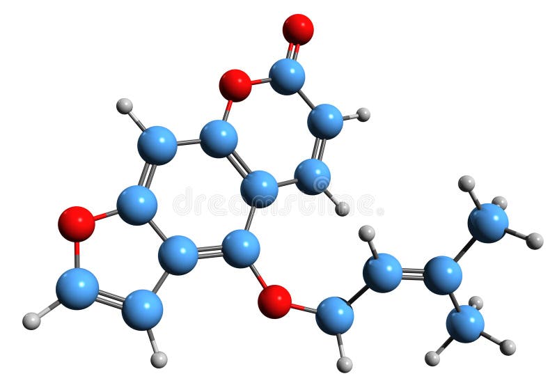 3D Image of Isoimperatorin Skeletal Formula Stock Illustration ...