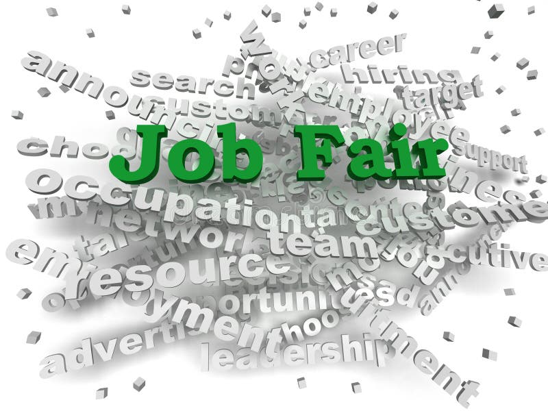 3d Image Job Fair Word Cloud Concept Stock Illustration - Illustration ...