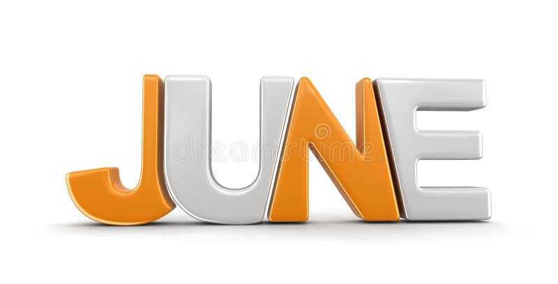 3d image of June stock illustration. Illustration of time - 92519935
