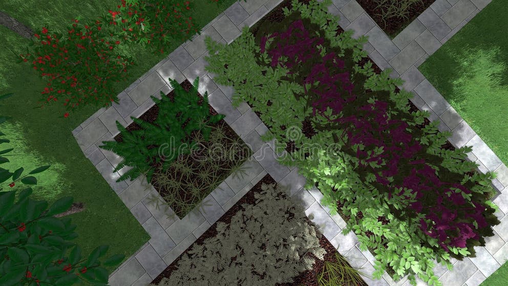 Illustration of a Designed Landscape Landscape. Stock Illustration ...