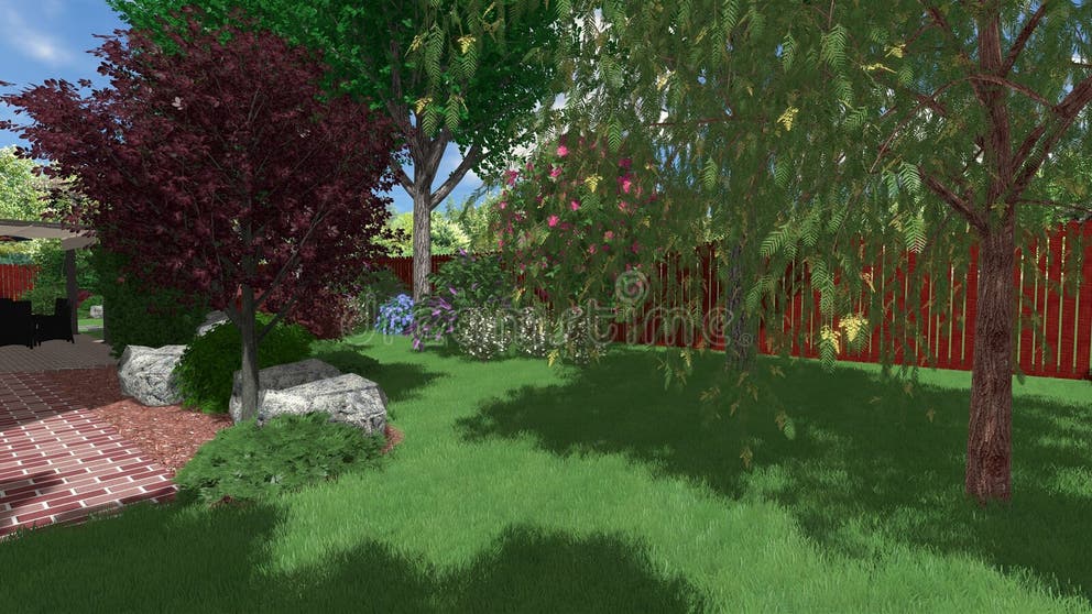 Illustration of a Projected Landscape Design Stock Illustration ...