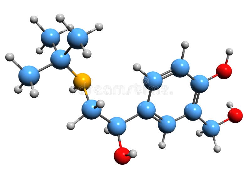 3D Image of Levosalbutamol Skeletal Formula Stock Illustration ...