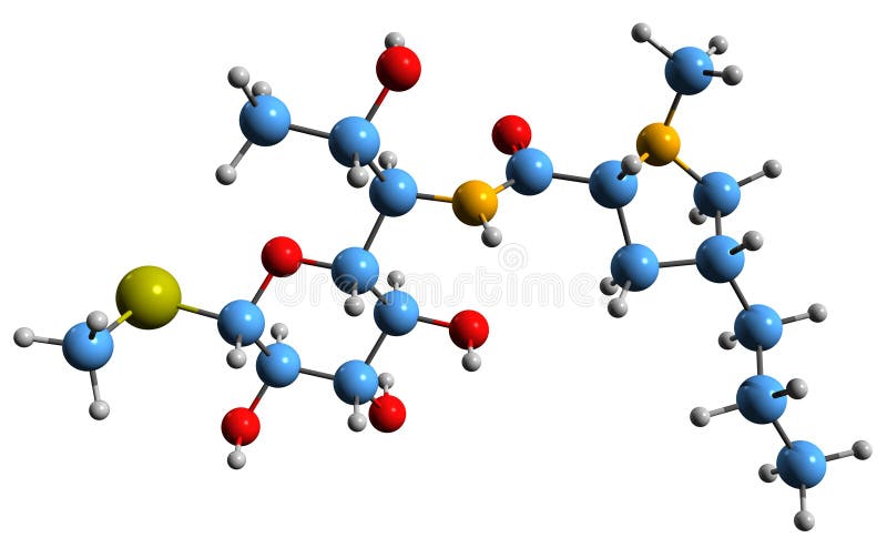 3D Image of Lincomycin Skeletal Formula Stock Illustration ...