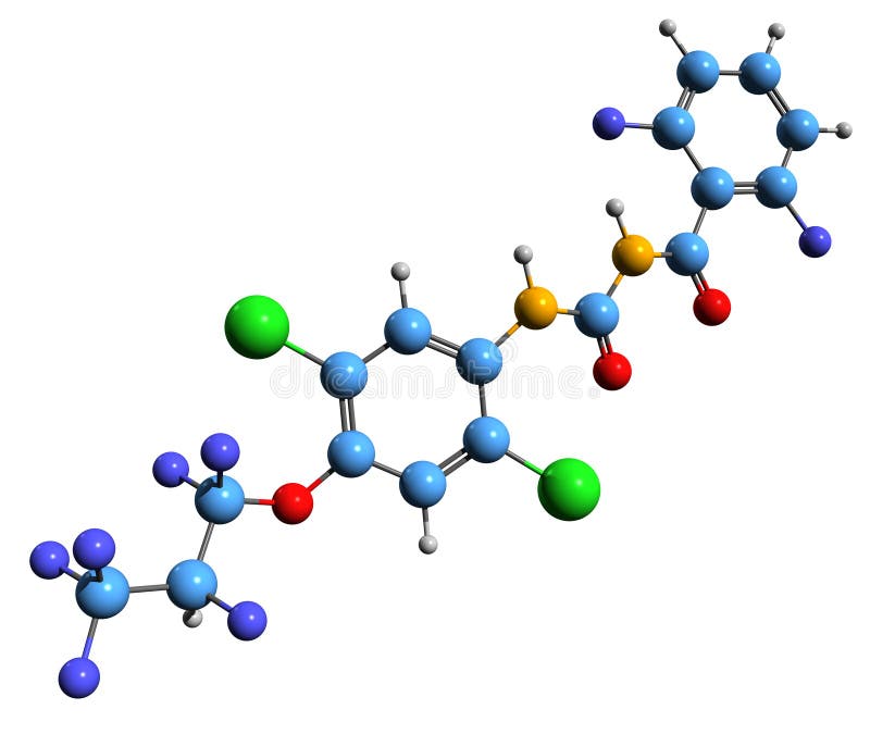 3D Image of Lufenuron Skeletal Formula Stock Illustration ...