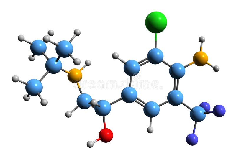 3D Image of Mabuterol Skeletal Formula Stock Illustration - Illustration of chain, muscle: 276330478