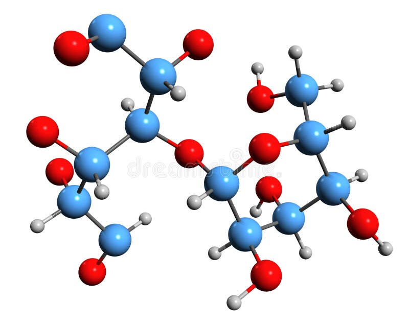 3D Image of Maltitol Skeletal Formula Stock Illustration - Illustration ...