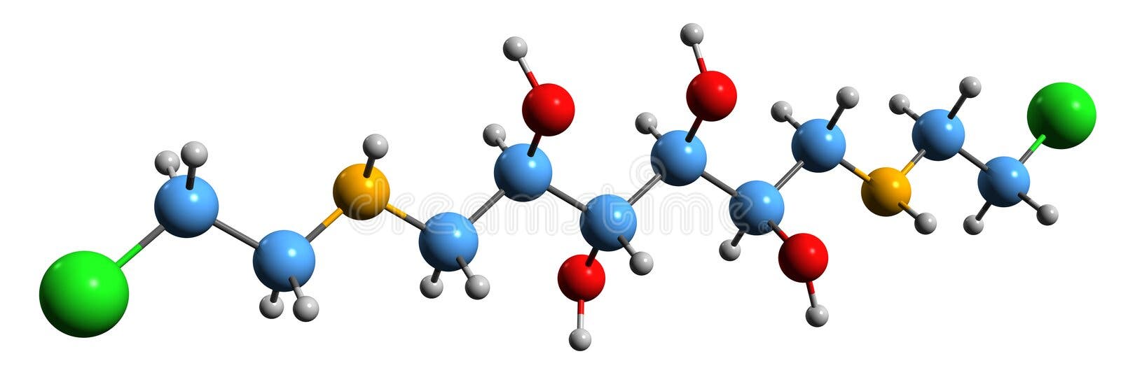 3D Image of O-Mustard Skeletal Formula Stock Illustration ...
