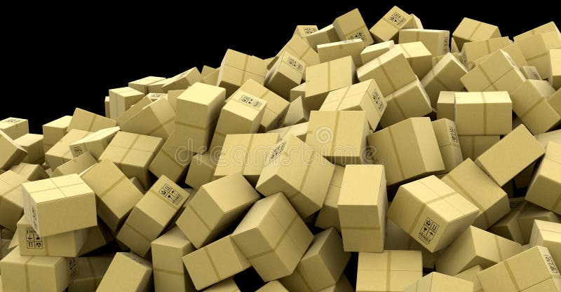 3d image of Many packages stock illustration. Illustration of ...