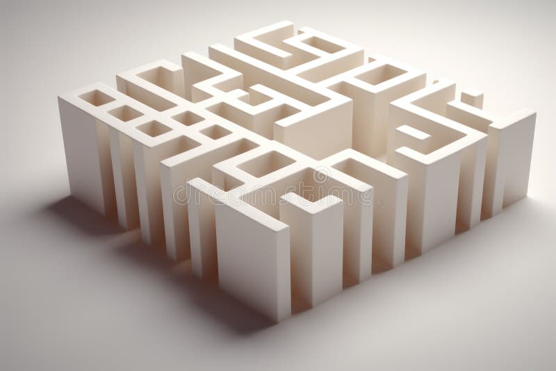 A 3d Image of a Maze in the Shape of a House Stock Illustration ...