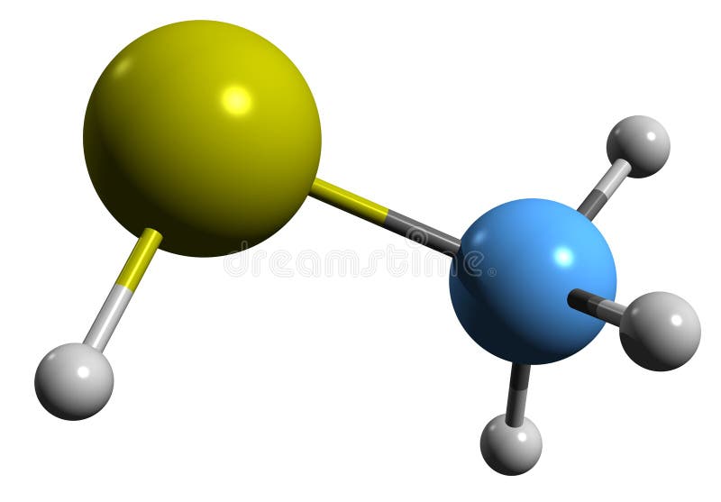 3D Image of Methanethiol Skeletal Formula Stock Illustration ...