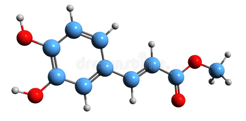 3D Image of Methyl Caffeate Skeletal Formula Stock Illustration ...