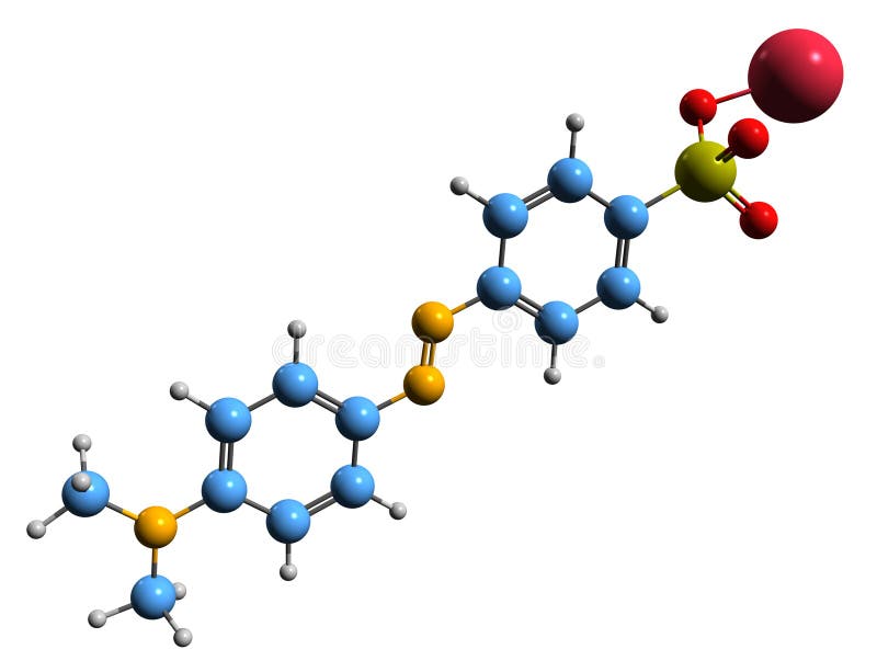 3D Image of Methyl Orange Skeletal Formula Stock Illustration ...