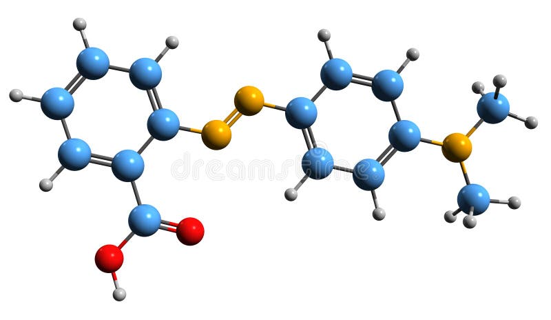3D Image of Methyl Red Skeletal Formula Stock Illustration ...