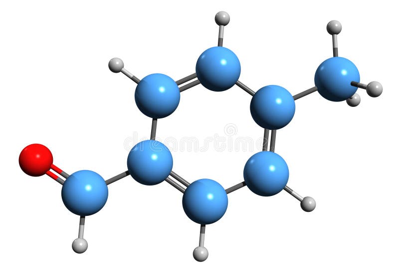 3D Image of 4-Methylbenzaldehyde Skeletal Formula Stock Illustration ...