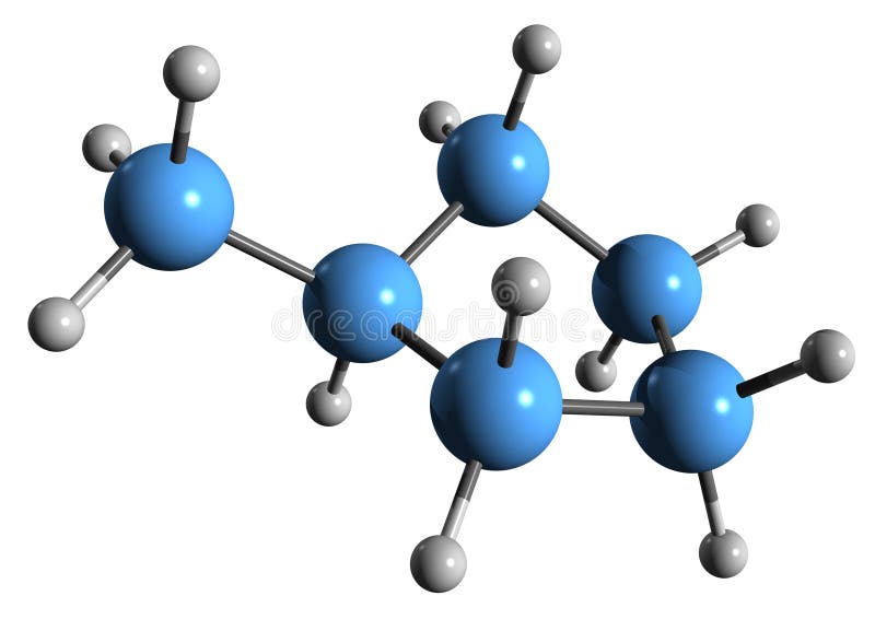 3D Image of Methylcyclopentane Skeletal Formula Stock Illustration ...