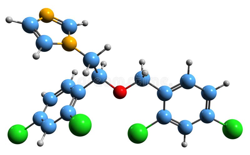 3D Image of Miconazole Skeletal Formula Stock Illustration ...