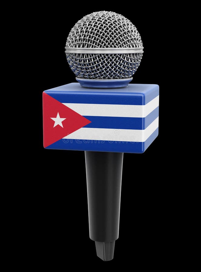 Microphone and Cuban Flag. Image with Clipping Path Stock Image - Image ...