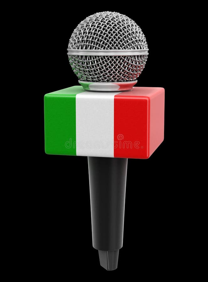 Microphone with Italian Flag. Image with Clipping Path Stock ...