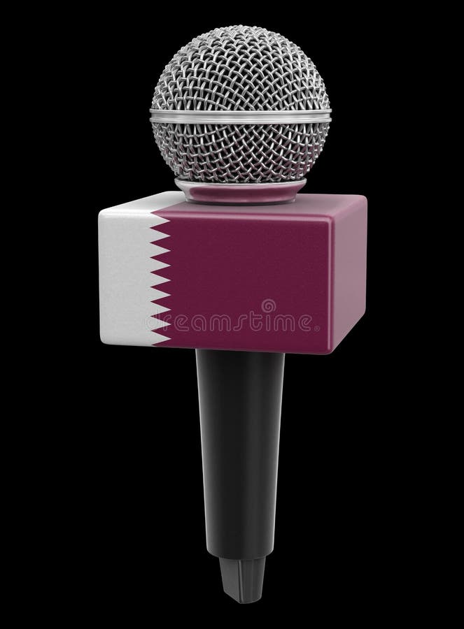 Microphone with Qatar Flag. Image with Clipping Path Stock Illustration ...